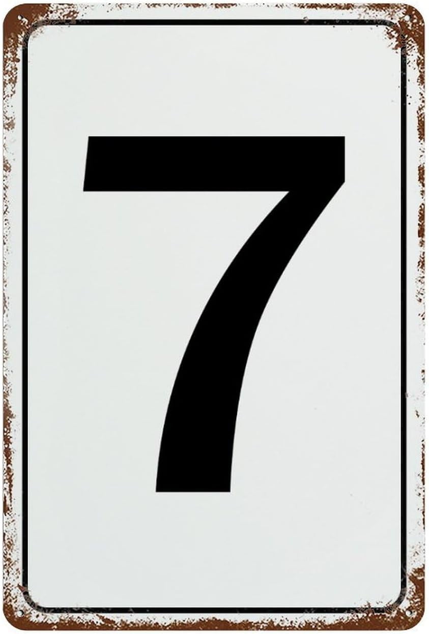 Number Signs 7 Metal Home Decor for Gate Terrace Laundry 8"x12" House Numbers Address Metal ...
