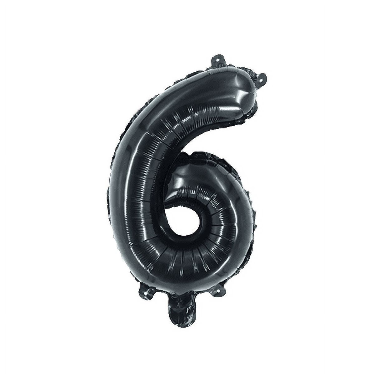 Number Six Balloon Black Number 6 Balloon 32" Foil Mylar Black Number ...