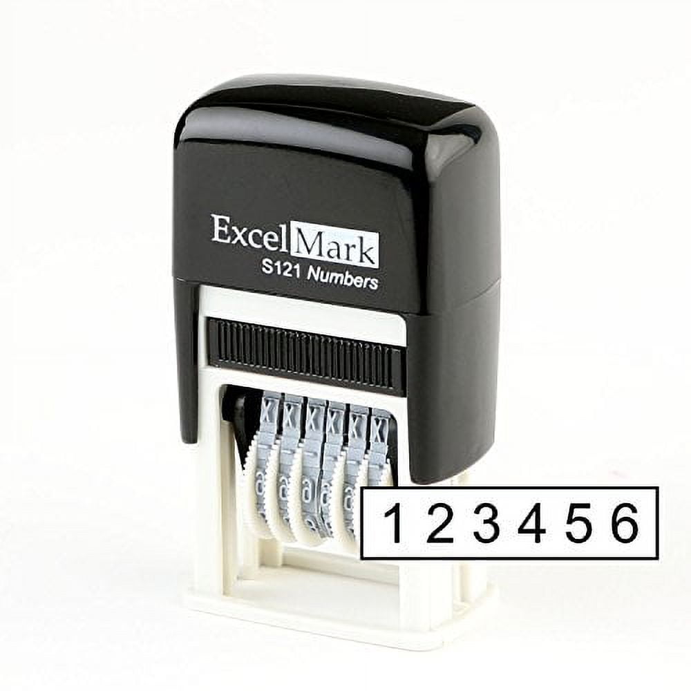 Number Stamp, Self Inking, Black Numbering Stamp, 6 Digit - Walmart.com