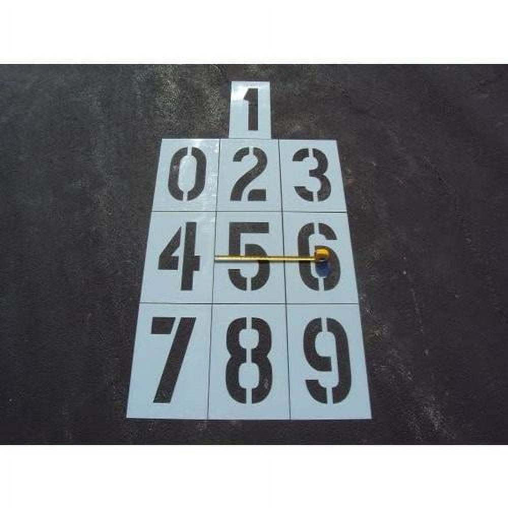 Number Stencils - 9" Wide Numbers - 3" Edge Distances - 60 Mil - (1/16 ...