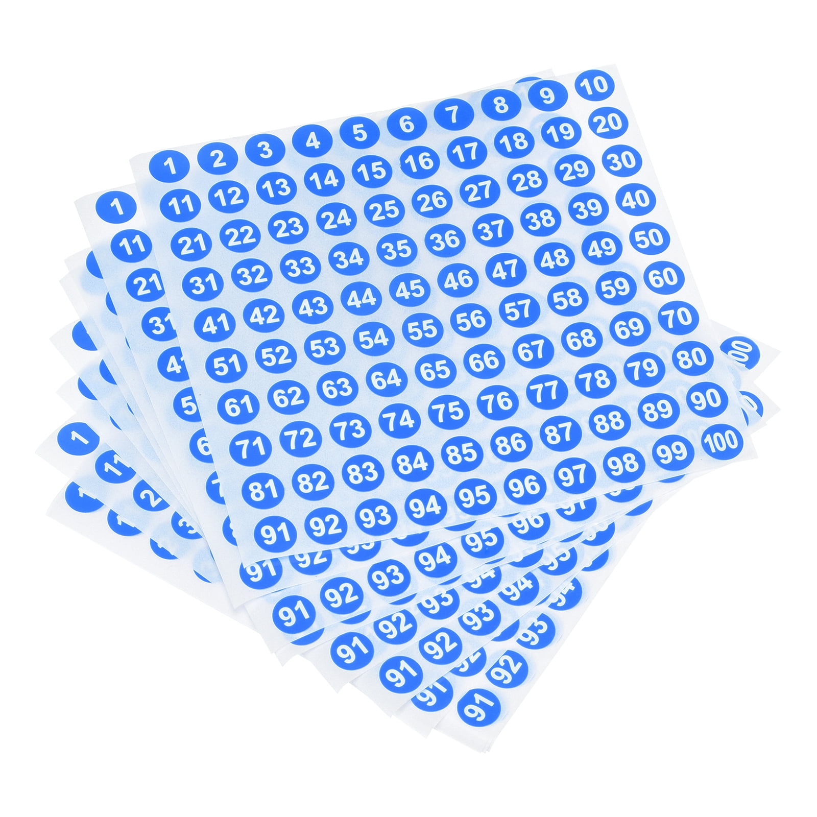 Number Sticker 1-100 Label Number Self Adhesive Label Blue White for ...