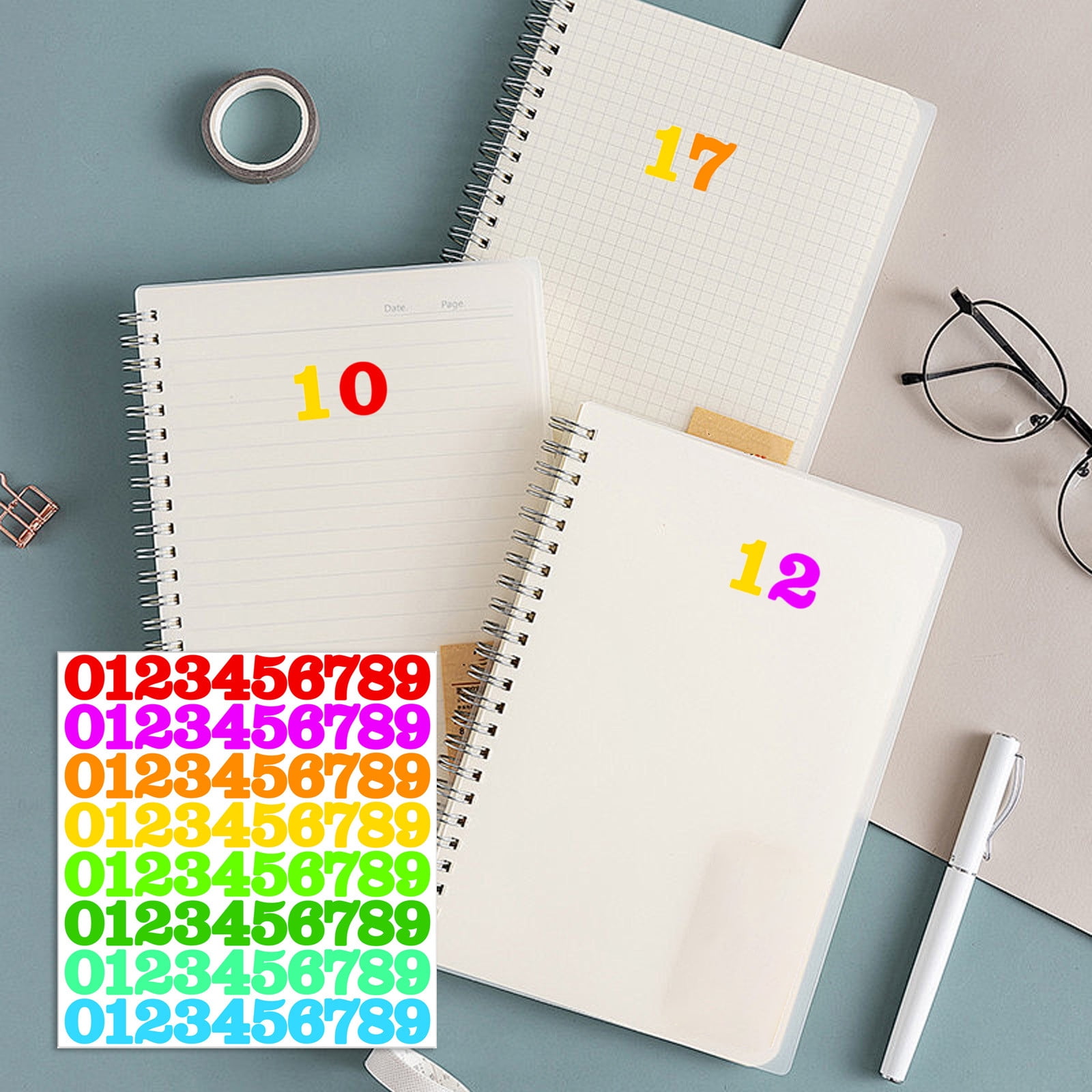 Number Sticker Set | 1 Inch Self Adhesive Digits | Multi-Color Labeling ...