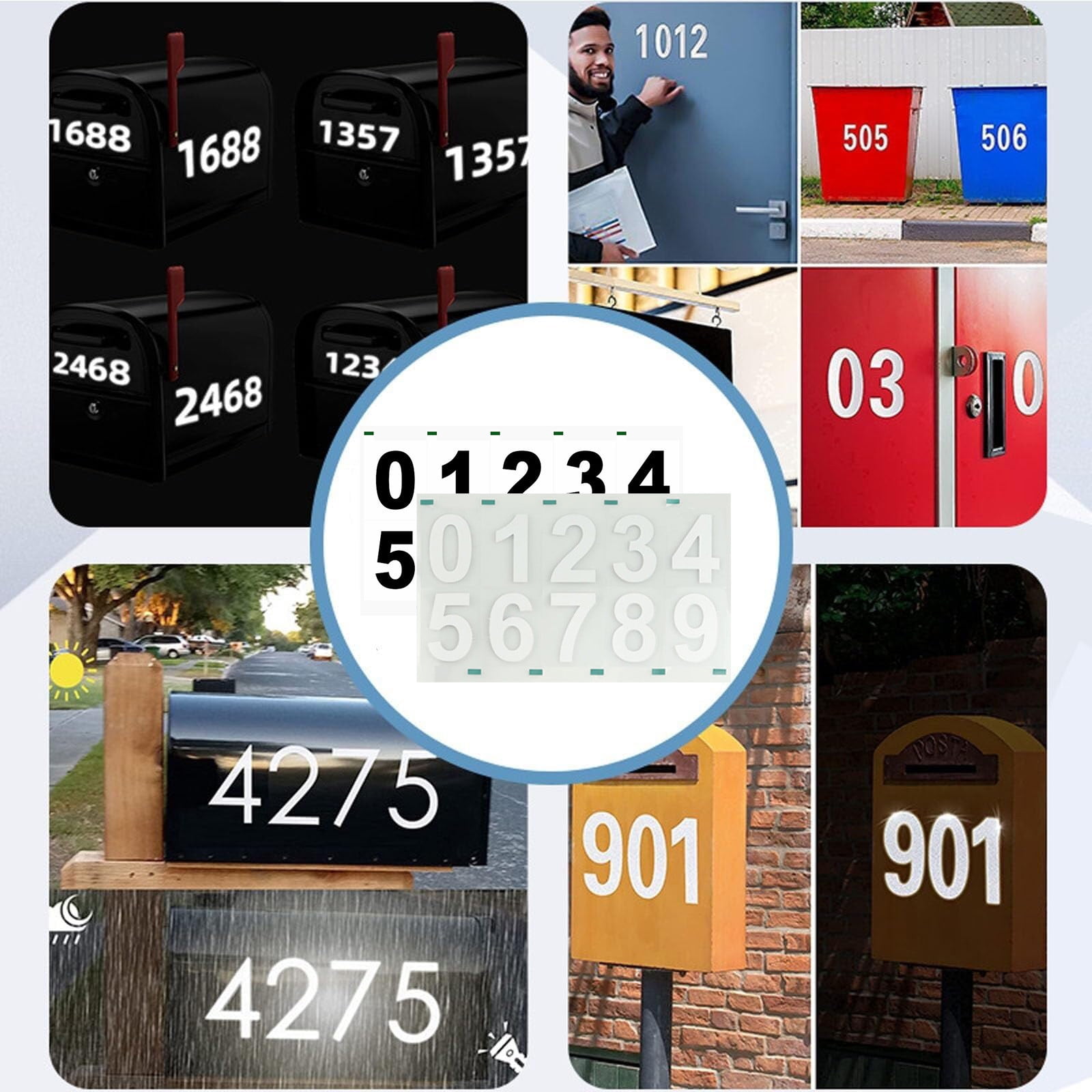 Number Stickers – 0 to 9, 3-inch, 3 Set – Vinyl Self Adhesive Premium ...