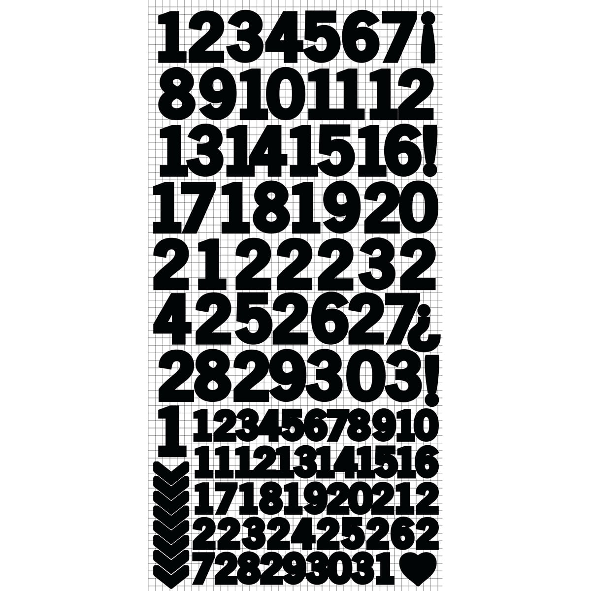 Number Stickers 6"X12"-Black - Walmart.com