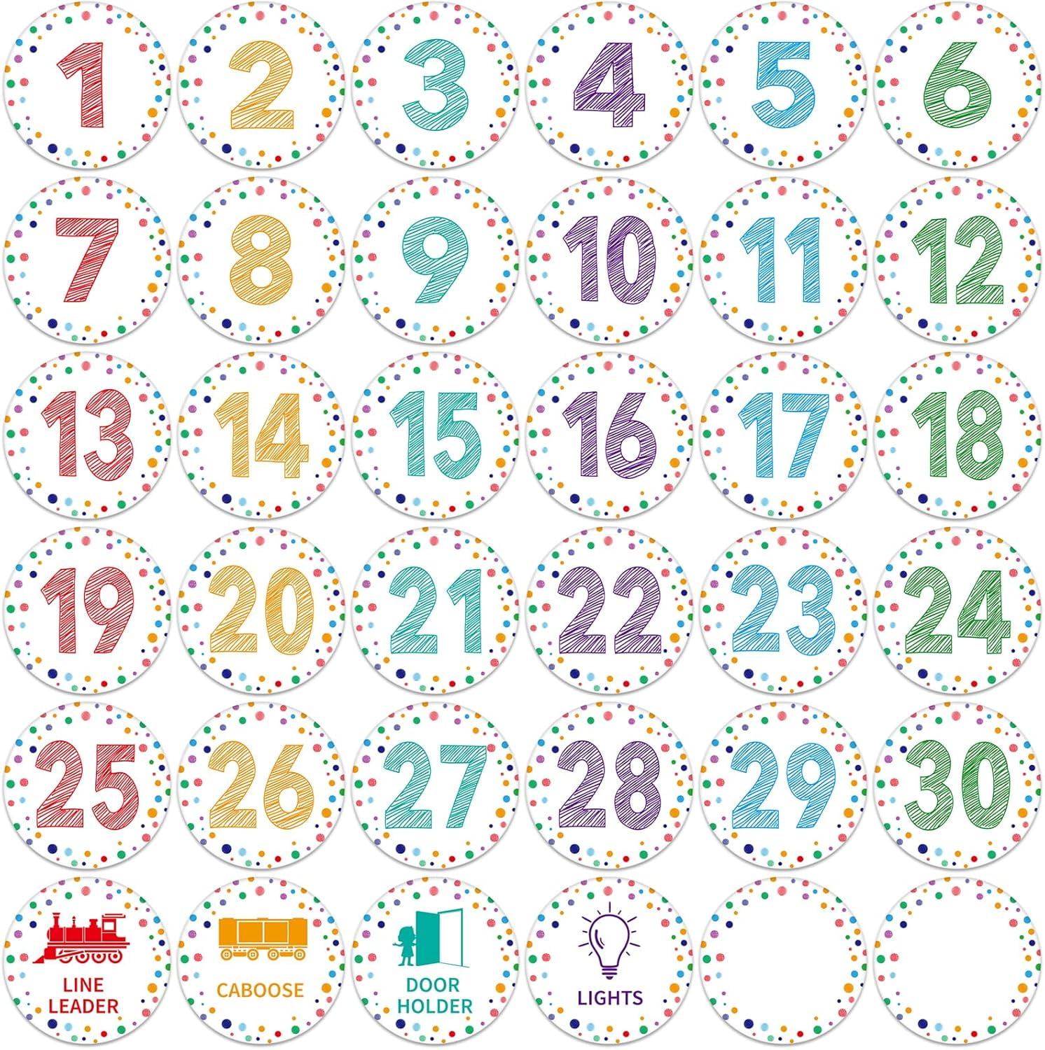 Number Stickers for Classroom - Line up Spots Vinyl Floor Dots Decals ...