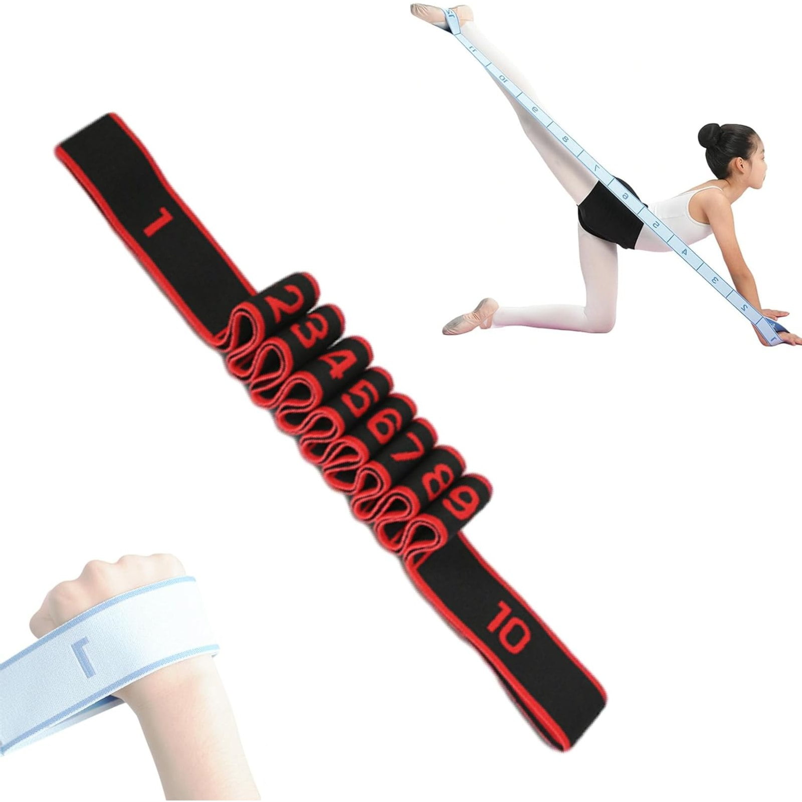 Number Stretch Resistance Band, 2026 Upgrade 10 Section Fitness ...