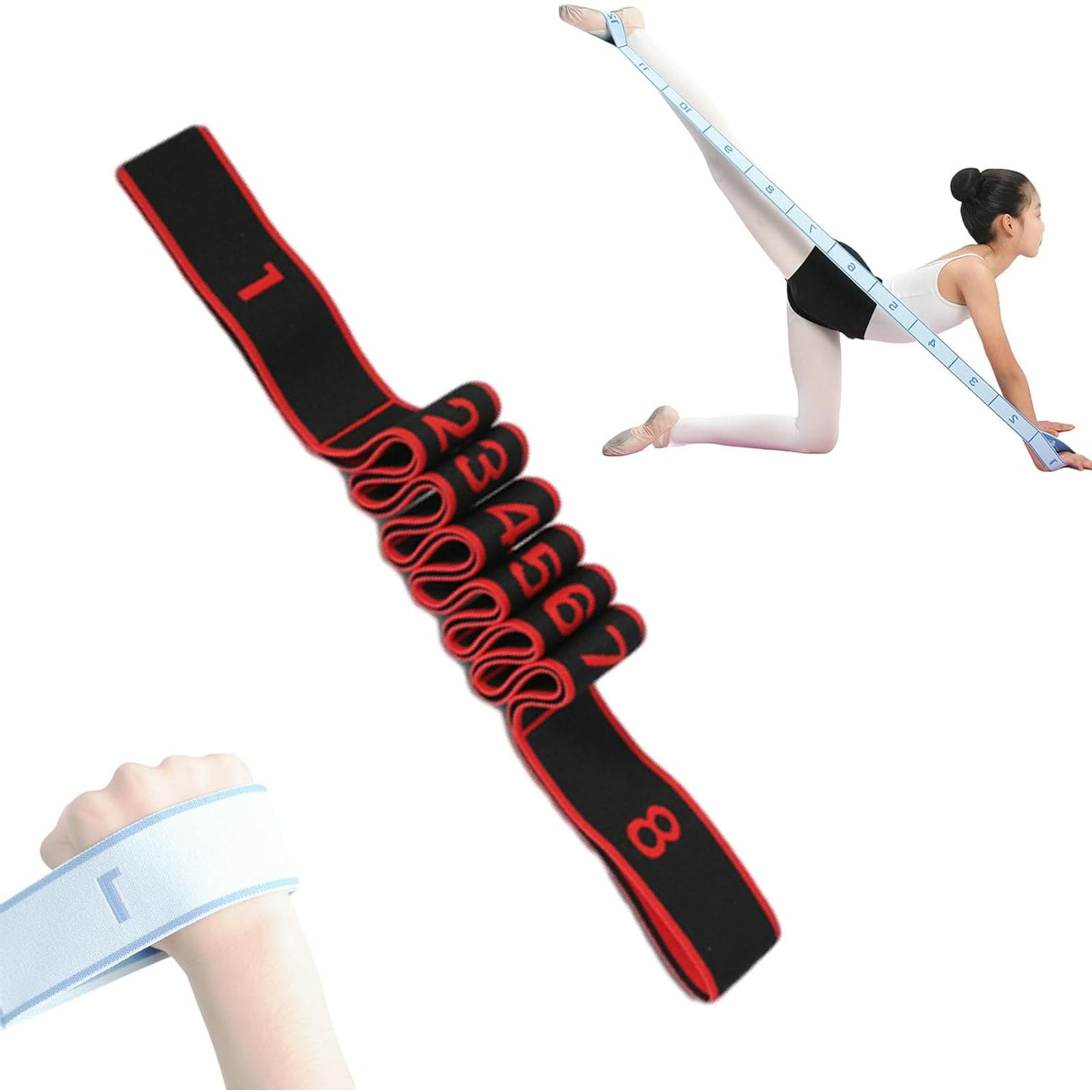 Number Stretch Resistance Band, 2026 Upgrade 8 Section Fitness ...