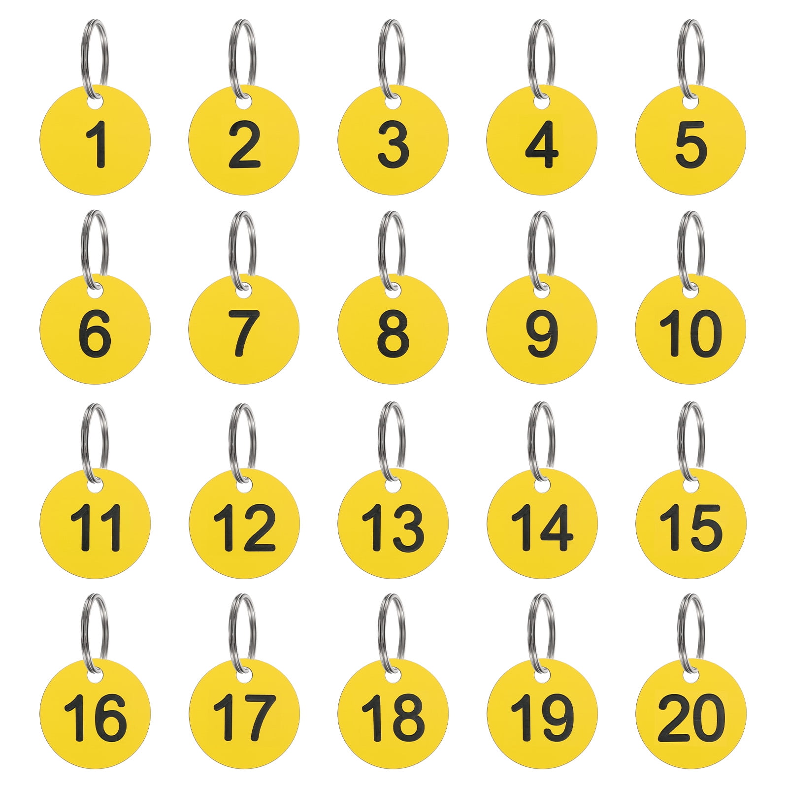 Number Tags 1-20, 20 Pcs 35mm Round Key Tags for Dormitory House ...