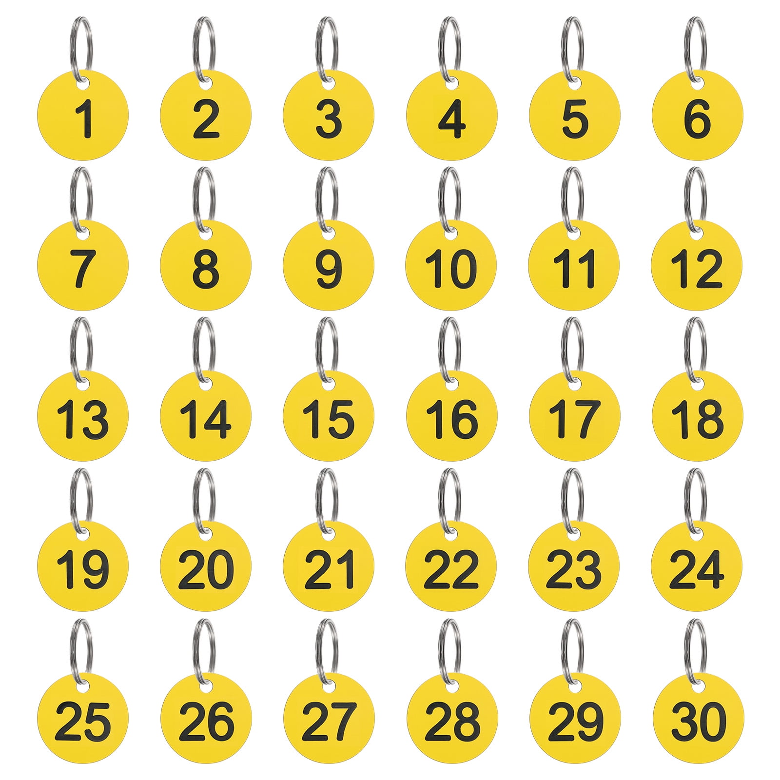 Number Tags 1-30, 30 Pcs 35mm Round Key Tags for Dormitory House ...