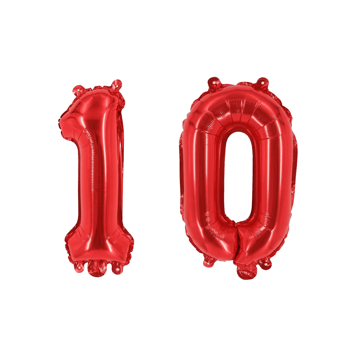 Number Ten Red Balloon, 32" Foil Mylar, Birthday Party Milestone 10 ...