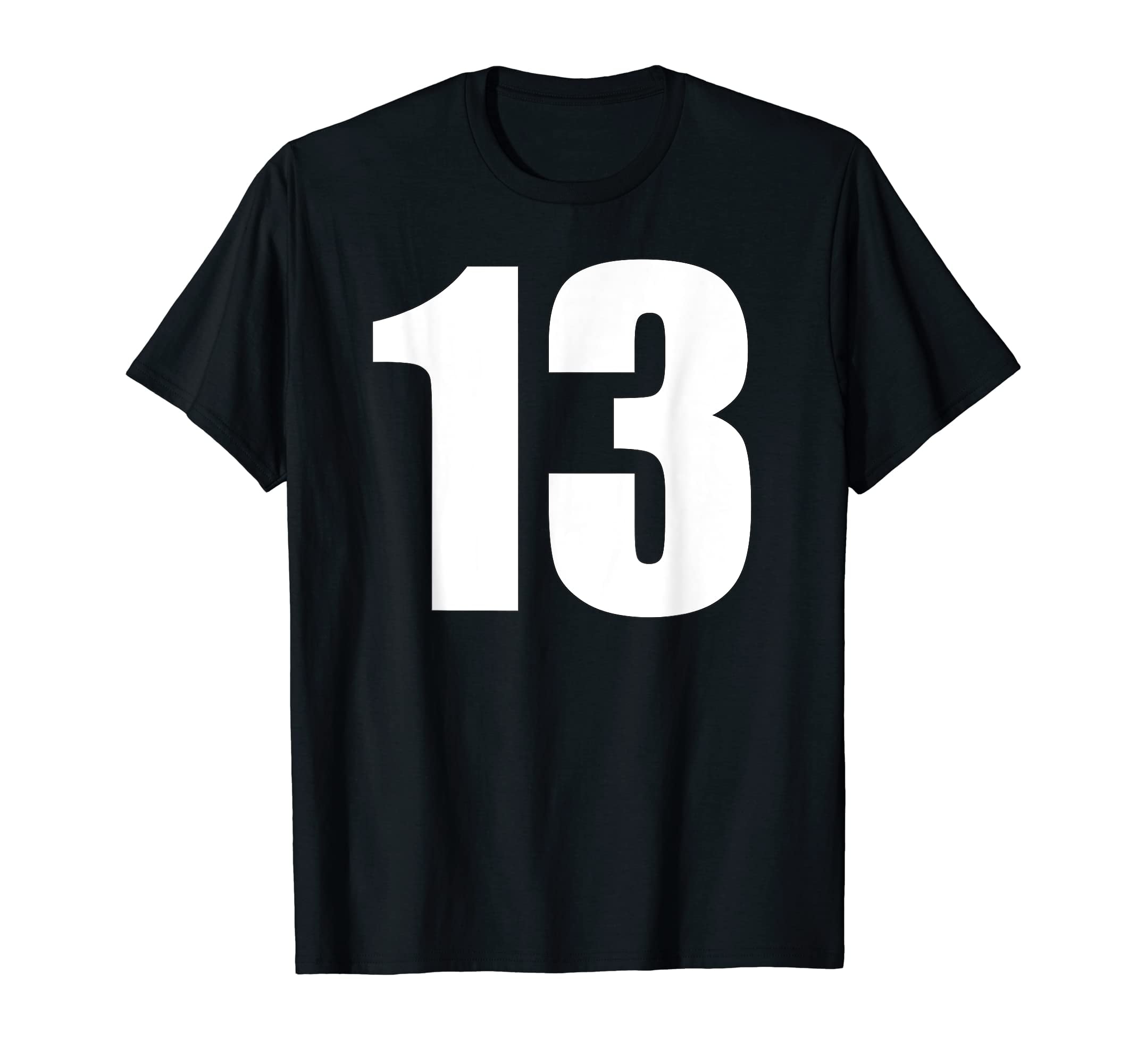 Number Thirteen Numeral 13 Plain White Numbers T-Shirt - Walmart.com