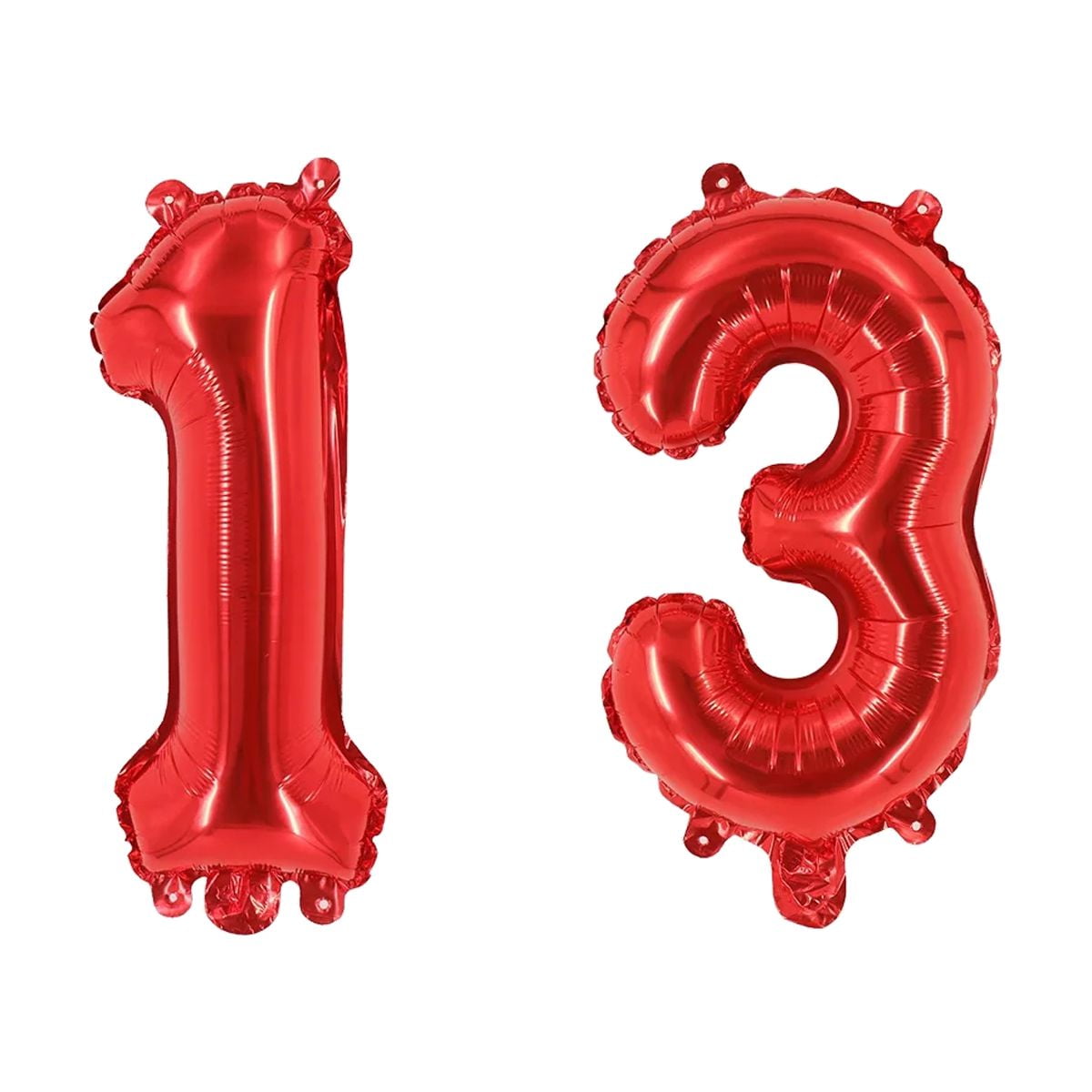 Number Thirteen Red Balloon, 32" Foil Mylar, Teen Birthday Party Age ...
