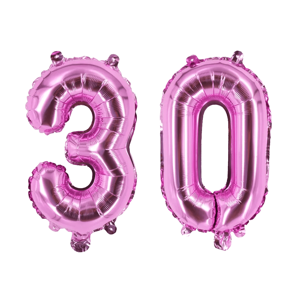 Number Thirty Pink Balloon, 32" Foil Mylar, 30th Birthday Party ...
