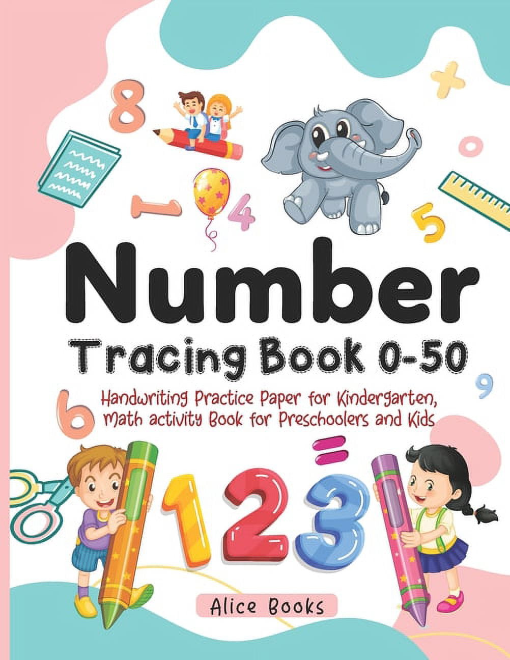 Number Tracing Book 0 - 50: Handwriting Practice Paper for Kindergarten ...