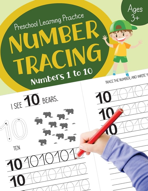 Number Tracing (Numbers 1 to 10): Preschool Learning Worksheets for ...