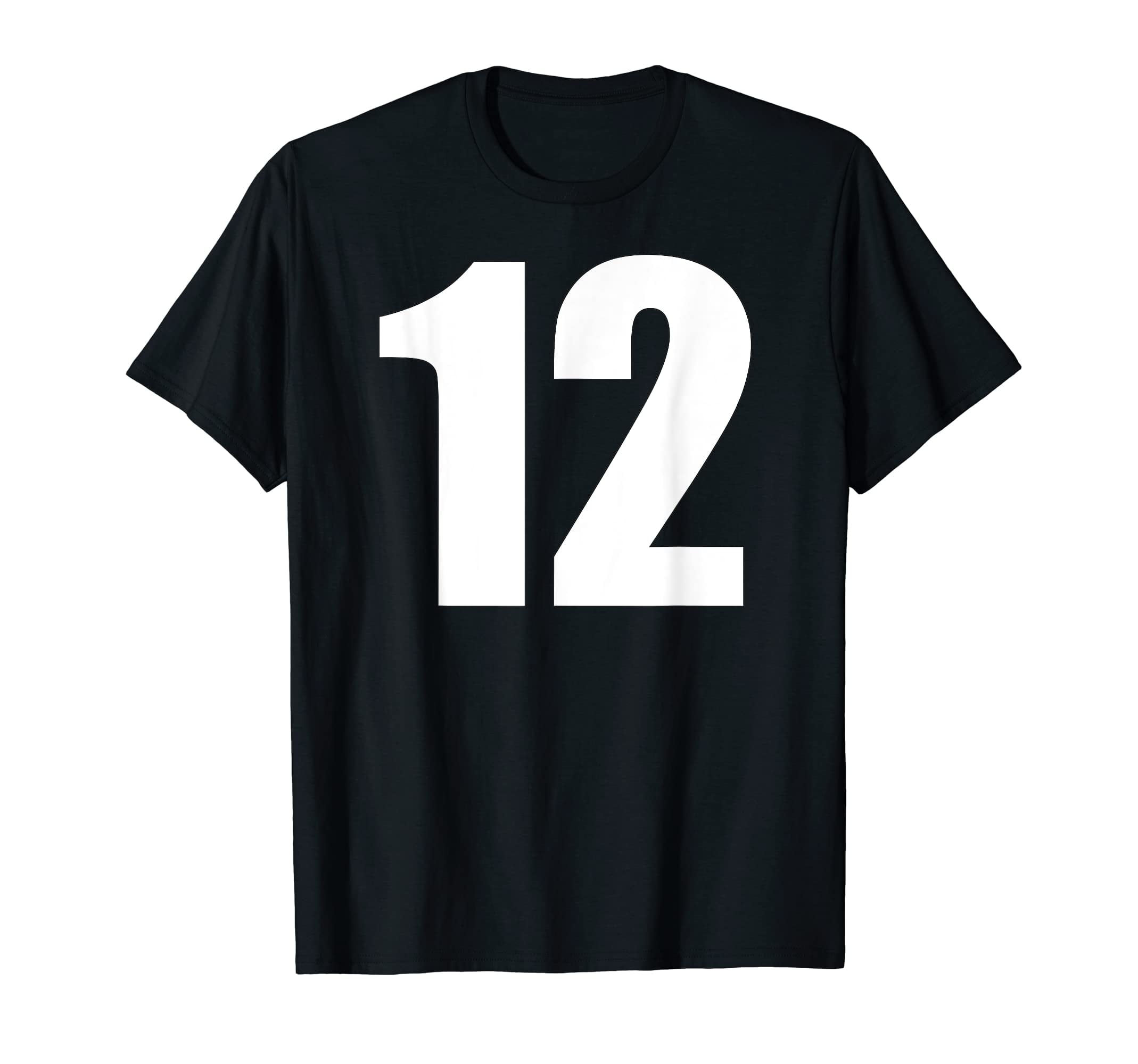Number Twelve Numeral 12 Plain White Numbers T-Shirt - Walmart.com
