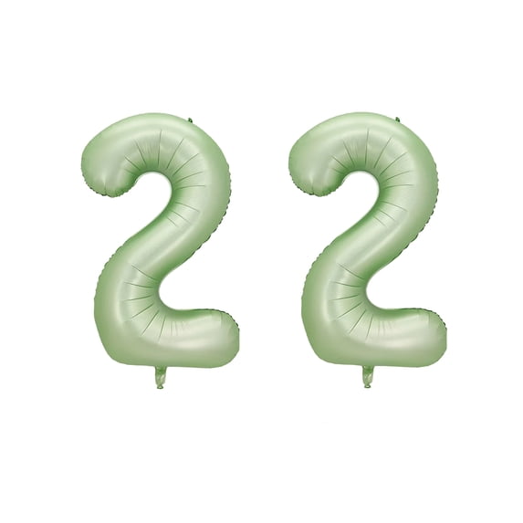 Number Twenty Two Balloon Pastel Sage Green Number 22 Balloon 32" Large ...