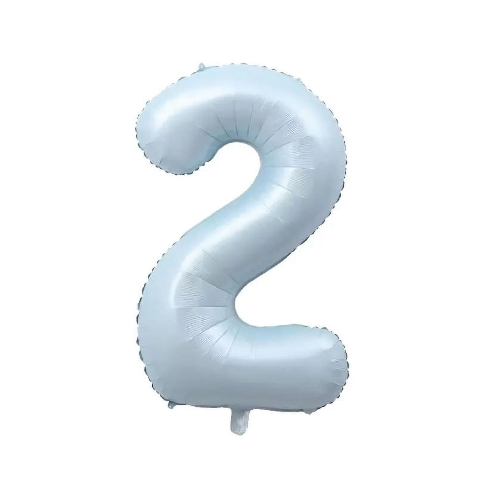 Number Two Balloon Pastel Blue Sky Blue Light Blue 32" Large Party ...