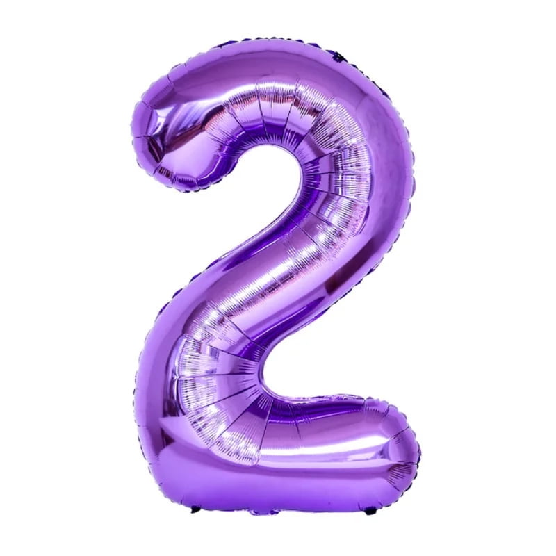 Number Two Balloon Purple Number 2 Balloon 32" Large Event Balloon ...