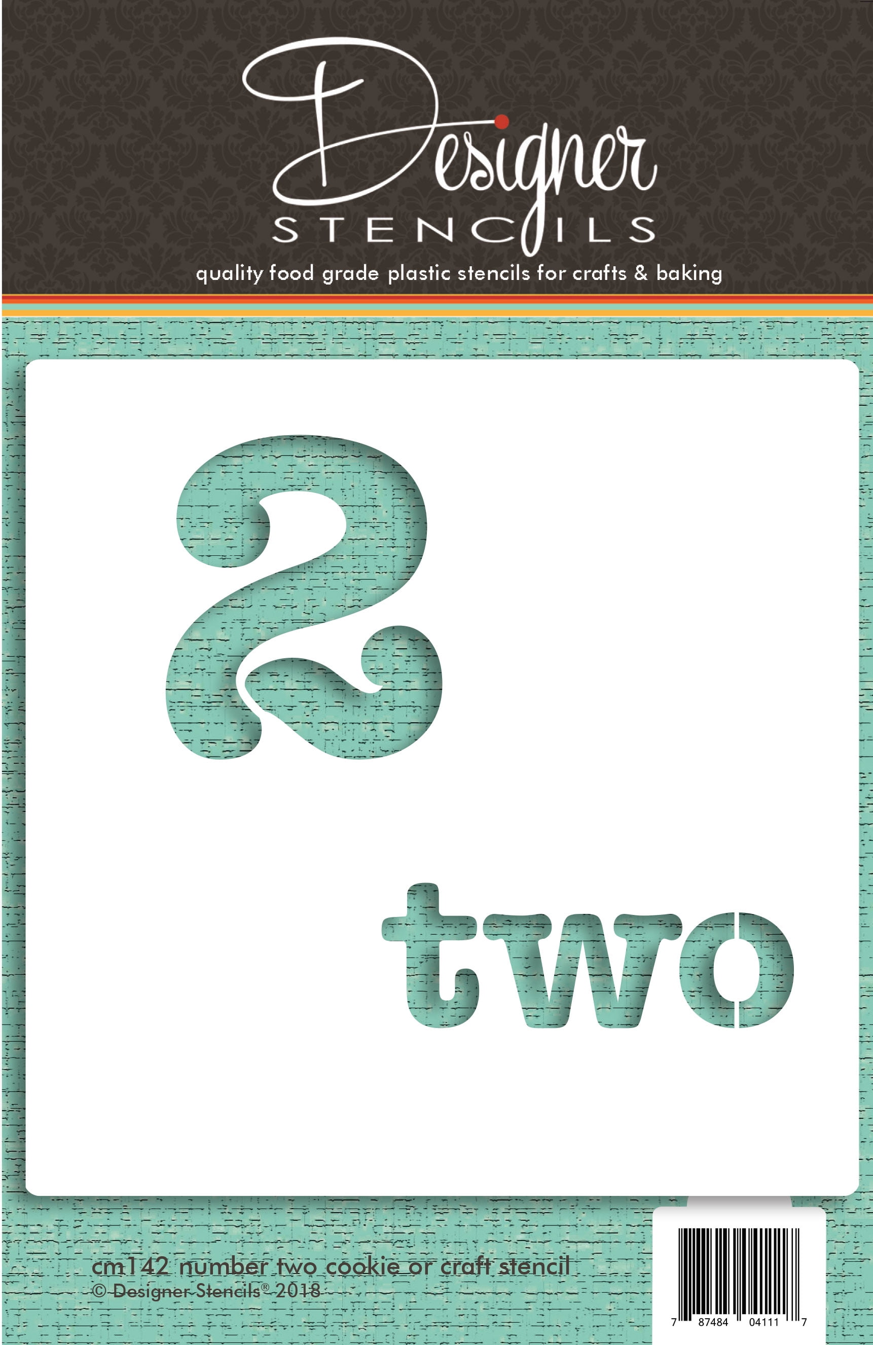 Number Two Cookie and Craft Stencil CM142 by Designer Stencils ...
