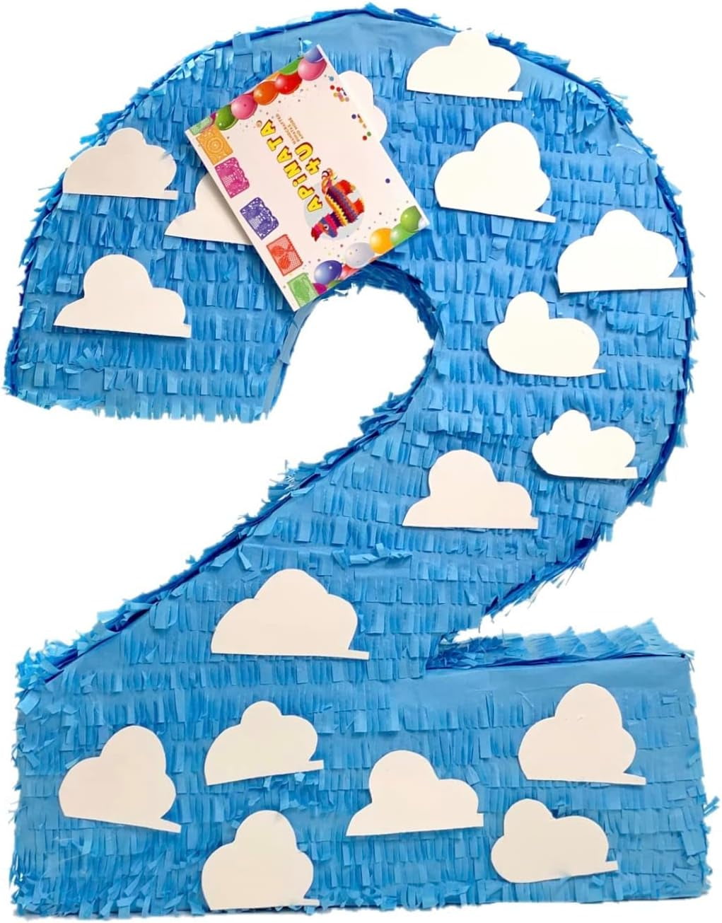 Number Two Pinata 20" Clouds Themed Second Birthday Party Blue & White ...