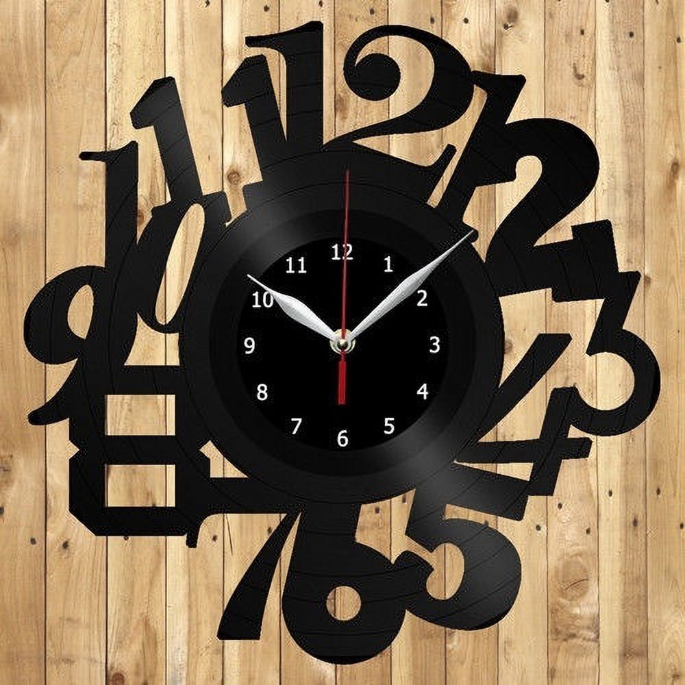 Number Vinyl Record Wall Clock Art 12'' (30cm) Vinyl Clock Home Art ...