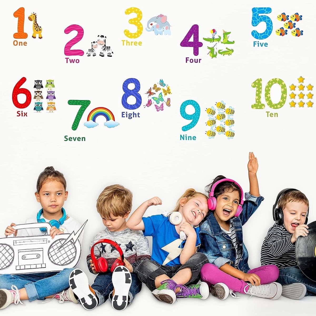 Number Wall Decals Children Number Stickers - preschool classroom ...
