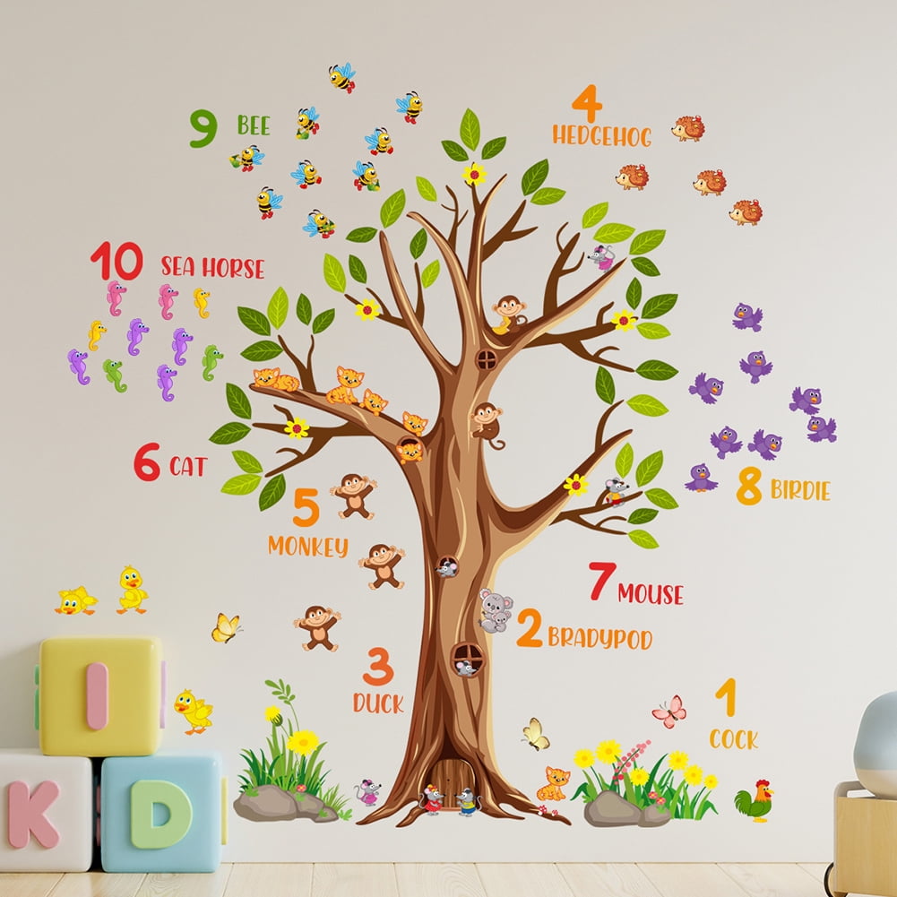 Number Wall Decals Numbers Learning Children Wall Decals Alphabet Wall ...