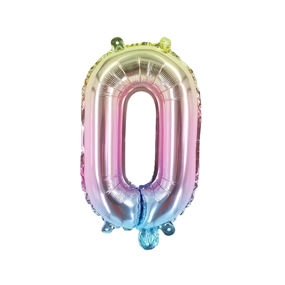 Number Zero Balloon Colorful Number 0 Balloon 32" Foil Mylar Colorful ...