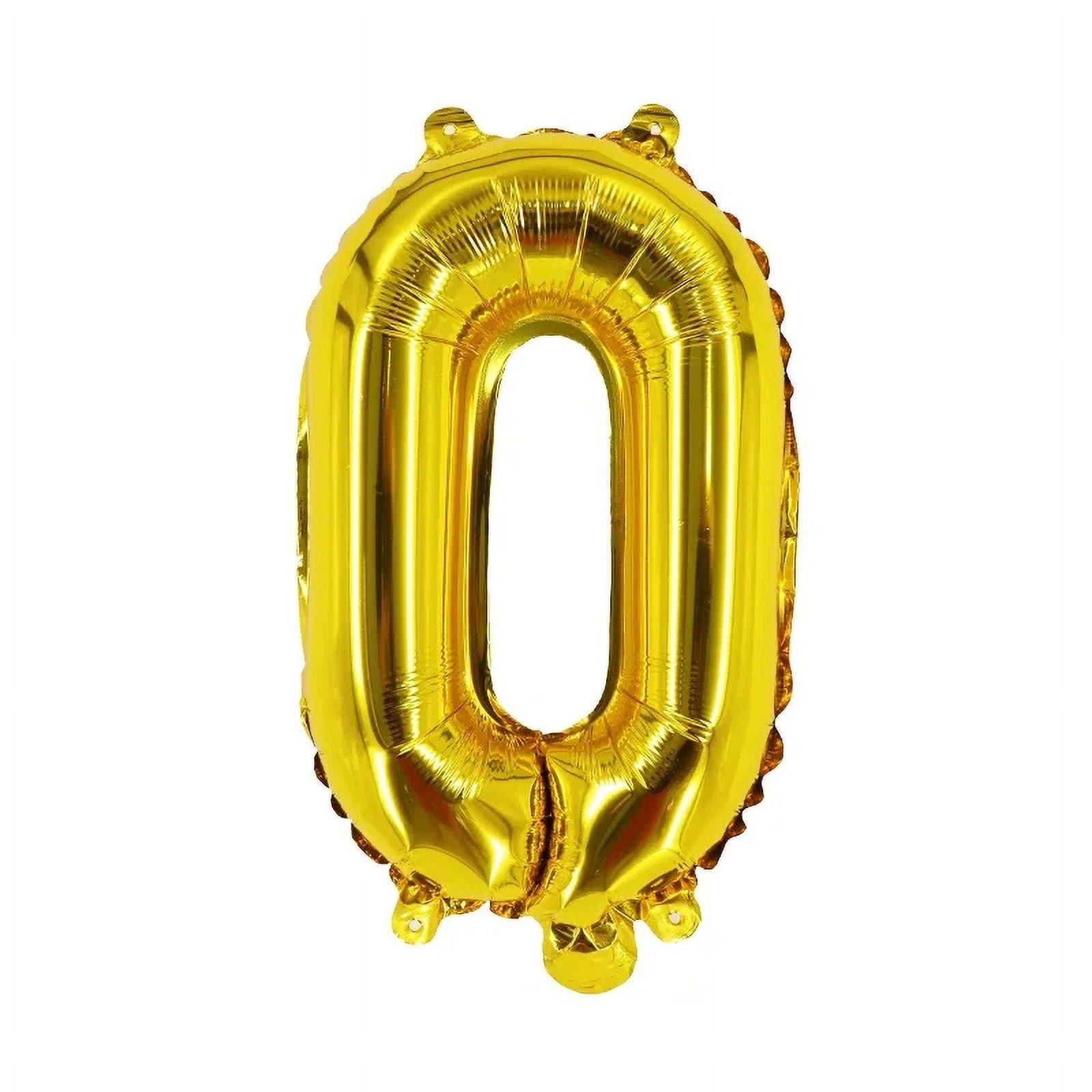 Number Zero Balloon Yellow Gold Number 0 Balloon 32" Foil Mylar Yellow ...