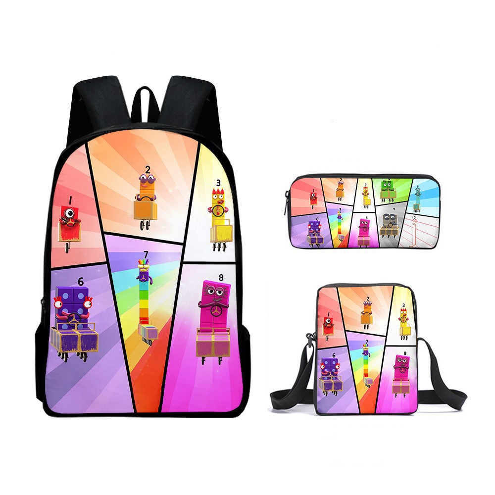 Number-blocks Backpack Numberblocks Cartoon Backpack Shoulder Bag ...