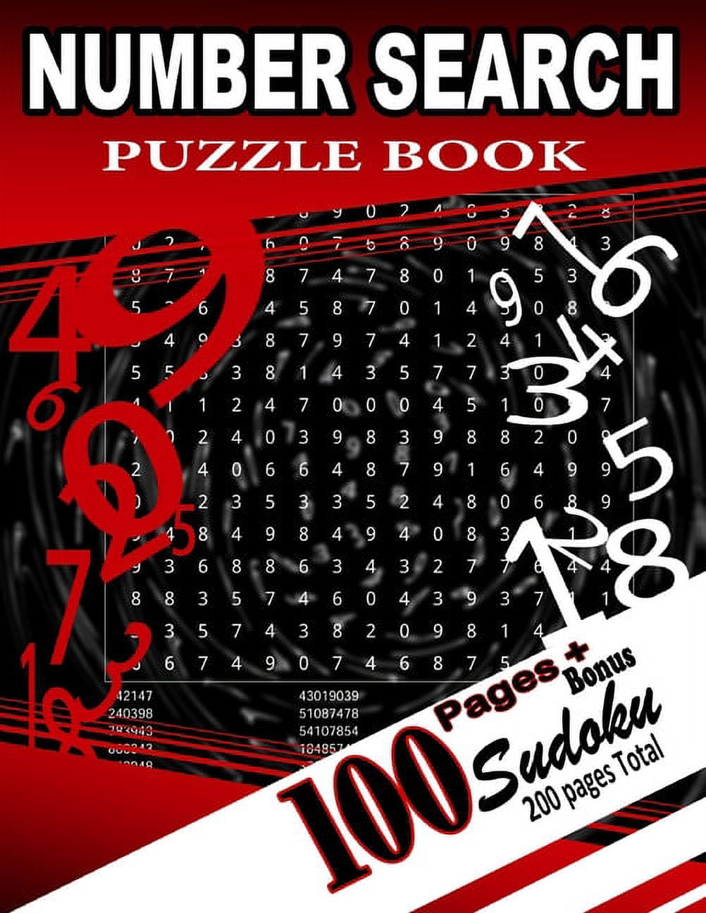 Number search: Puzzle book, plus bonus Sudoku puzzles 200 pages ...