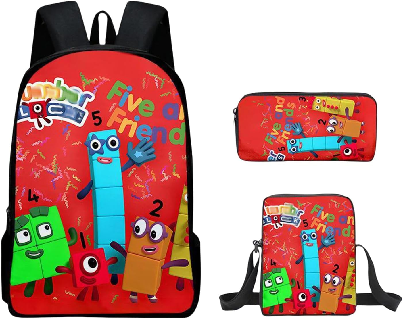 NumberBlocks Cartoon Casual Backpack Laptop Travel Backpacks Schoolbag ...