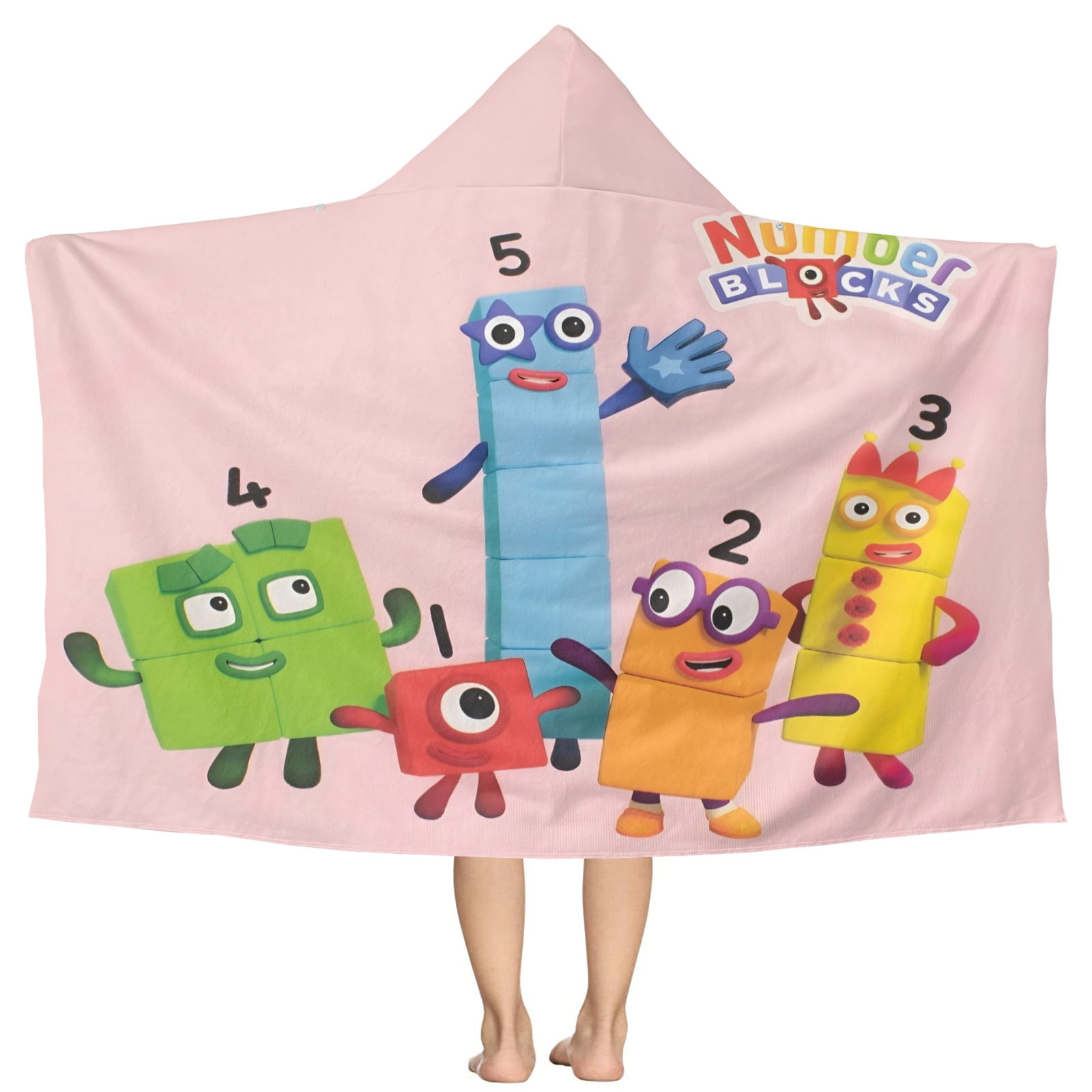 Numberblock Pattern Beach Poncho - Microfiber - Towel - Kids ...