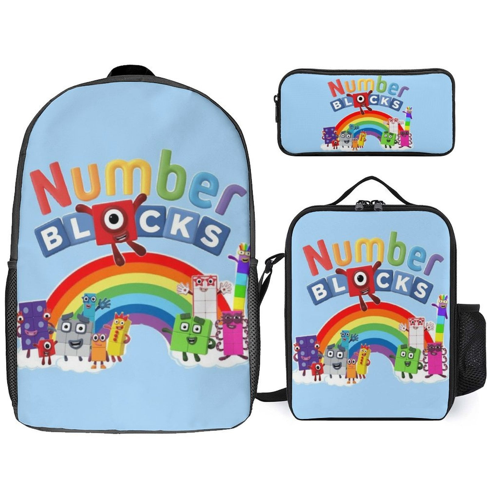 Numberblocks 3 Piece Set School Bag Set Daypack Backpack Tote Bag ...