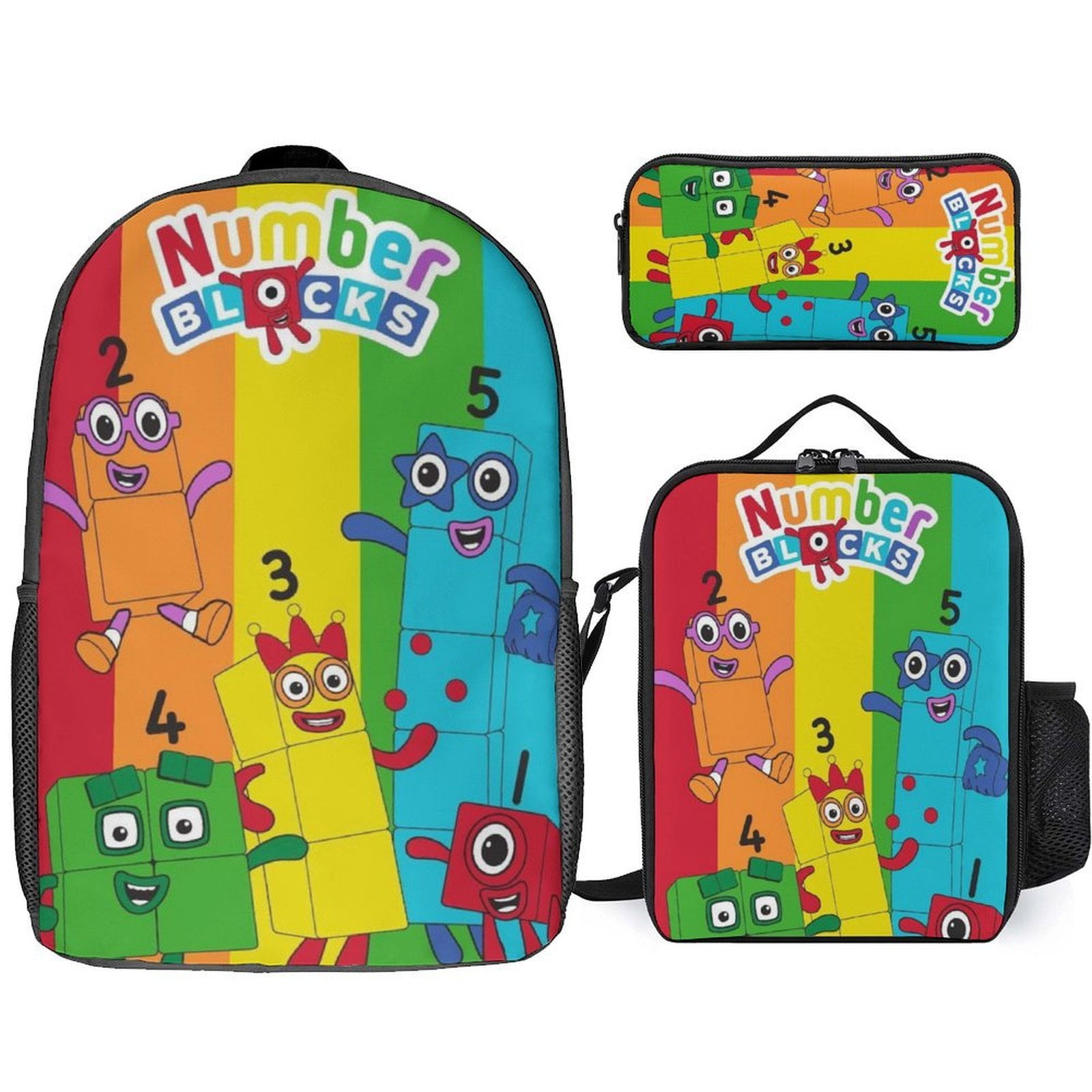 Numberblocks 3 Piece Set School Bag Set Daypack Backpack Tote Bag ...