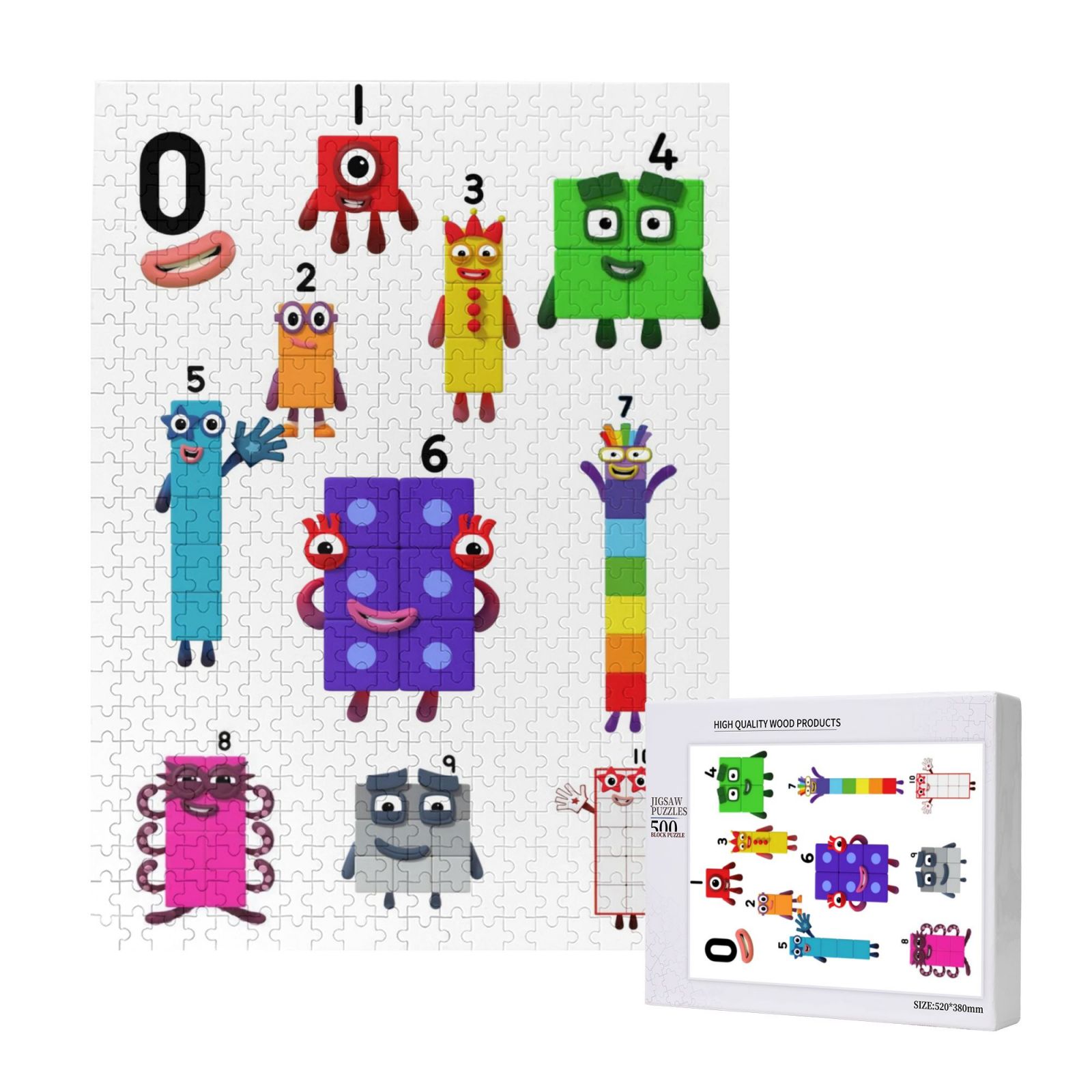 Numberblocks 300 500 1000 Piece Jigsaw Puzzle, Funny Family Game Boys ...