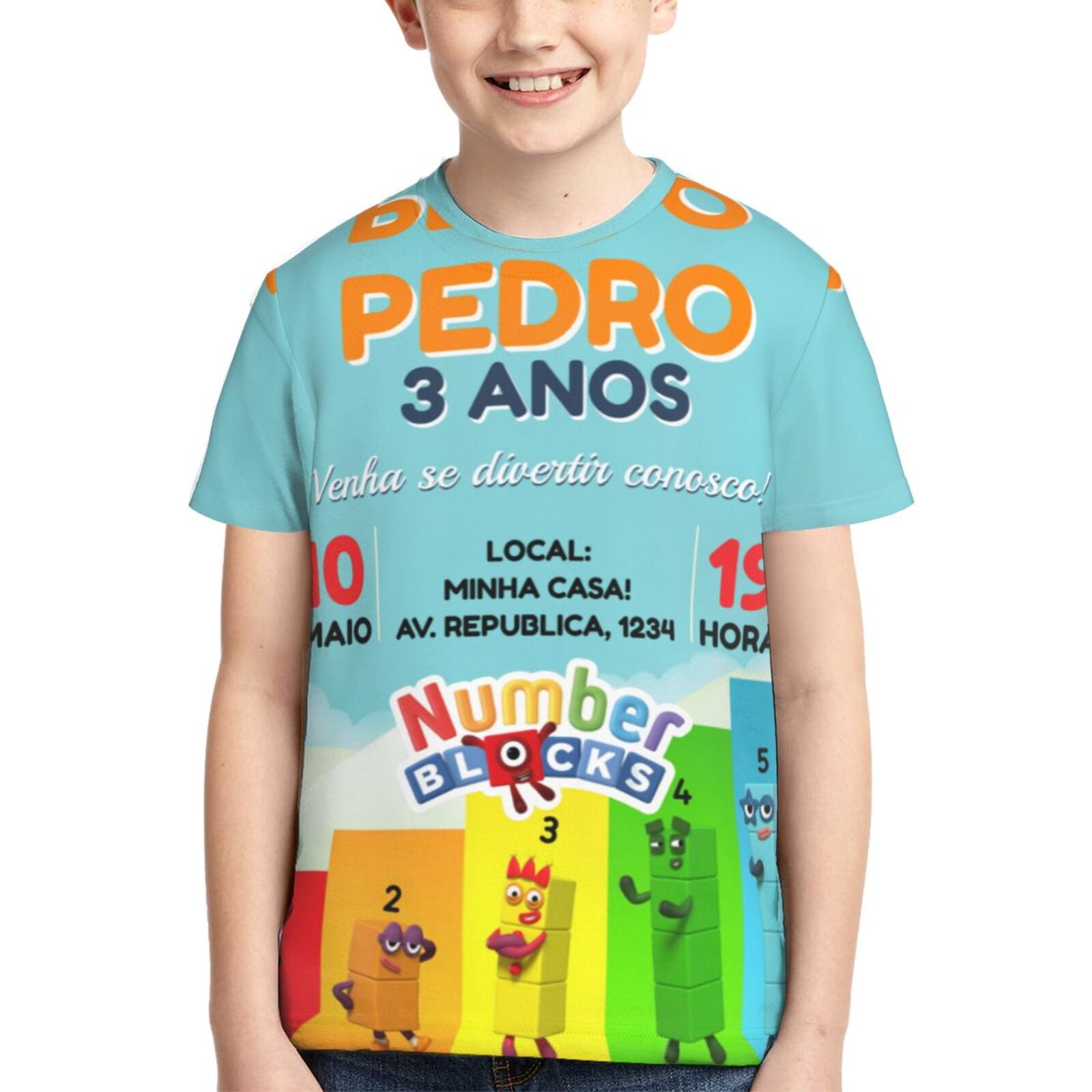 Numberblocks 3D Printed Anime Shirt Colorful Gaming Graphic T-Shirt for ...