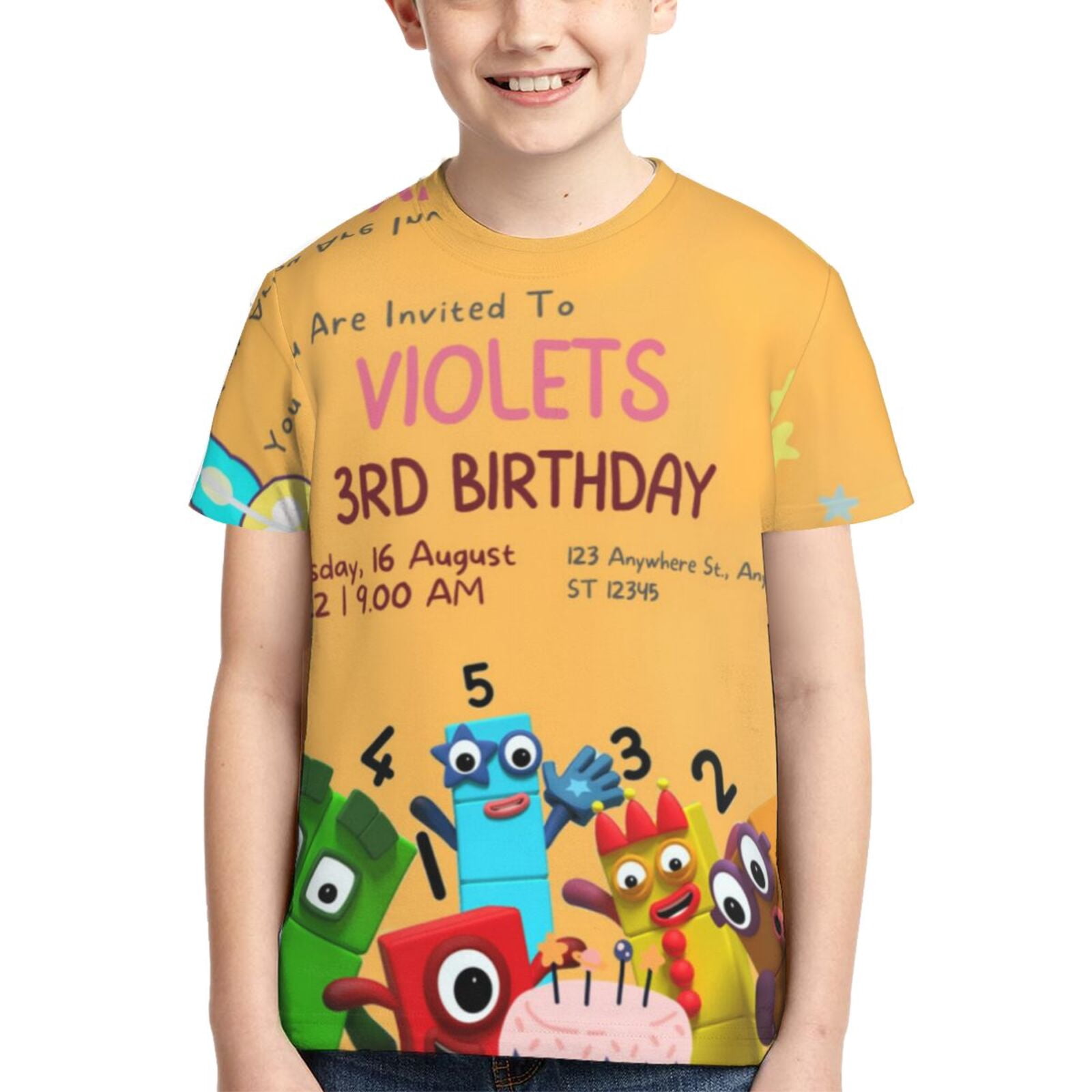 Numberblocks 3D Printed Anime Shirt Colorful Gaming Graphic T-Shirt for ...