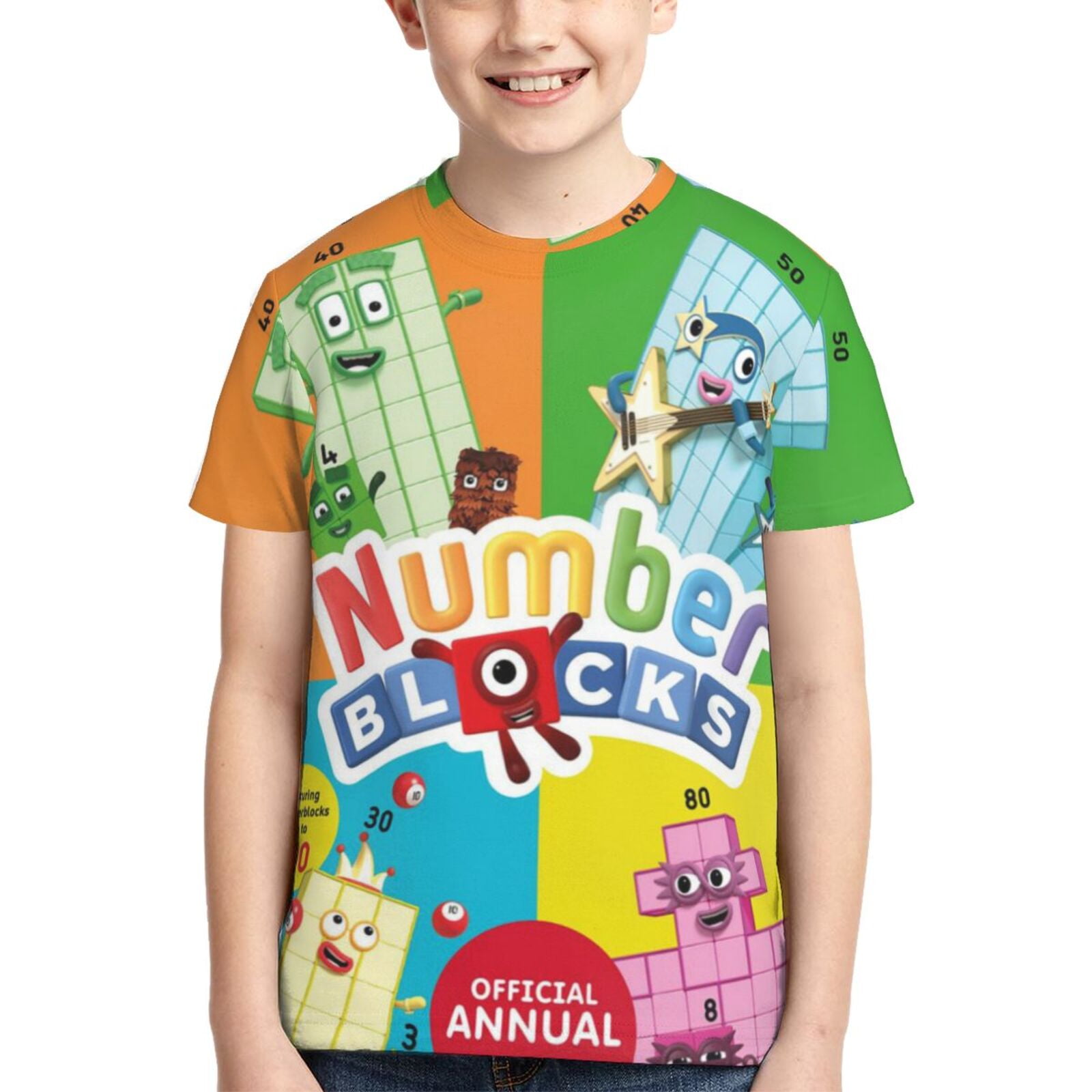 Numberblocks 3D Printed Anime Shirt Colorful Gaming Graphic T-Shirt for ...