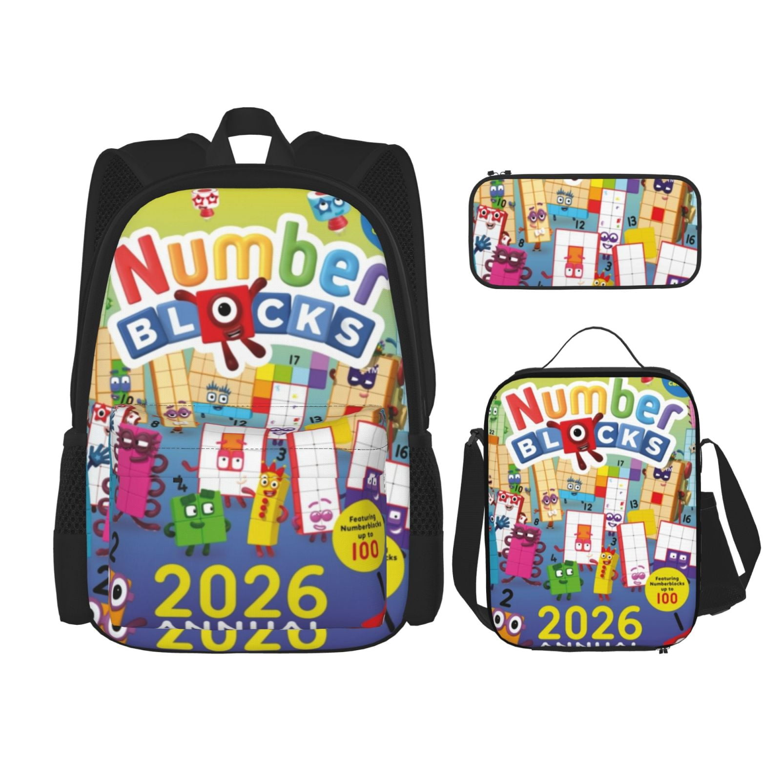 Numberblocks 3pcs Backpack Set With Lunch Bag And Pencil Case ...