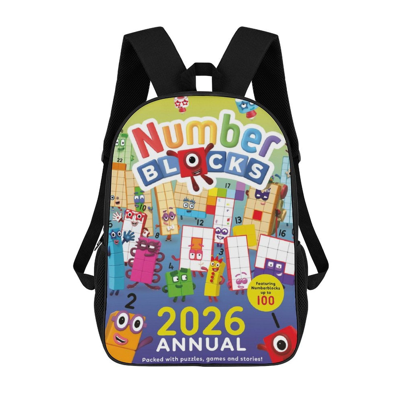 Numberblocks Backpack, 17 Inch Laptop Backpack, Water-Resistant BookBag ...