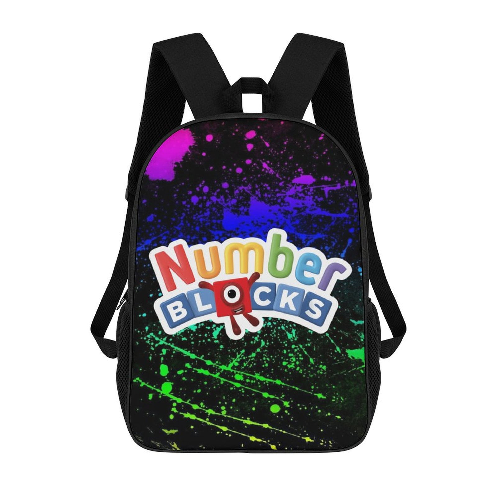 Numberblocks Backpack, 17 Inch Laptop Backpack, Water-Resistant BookBag ...