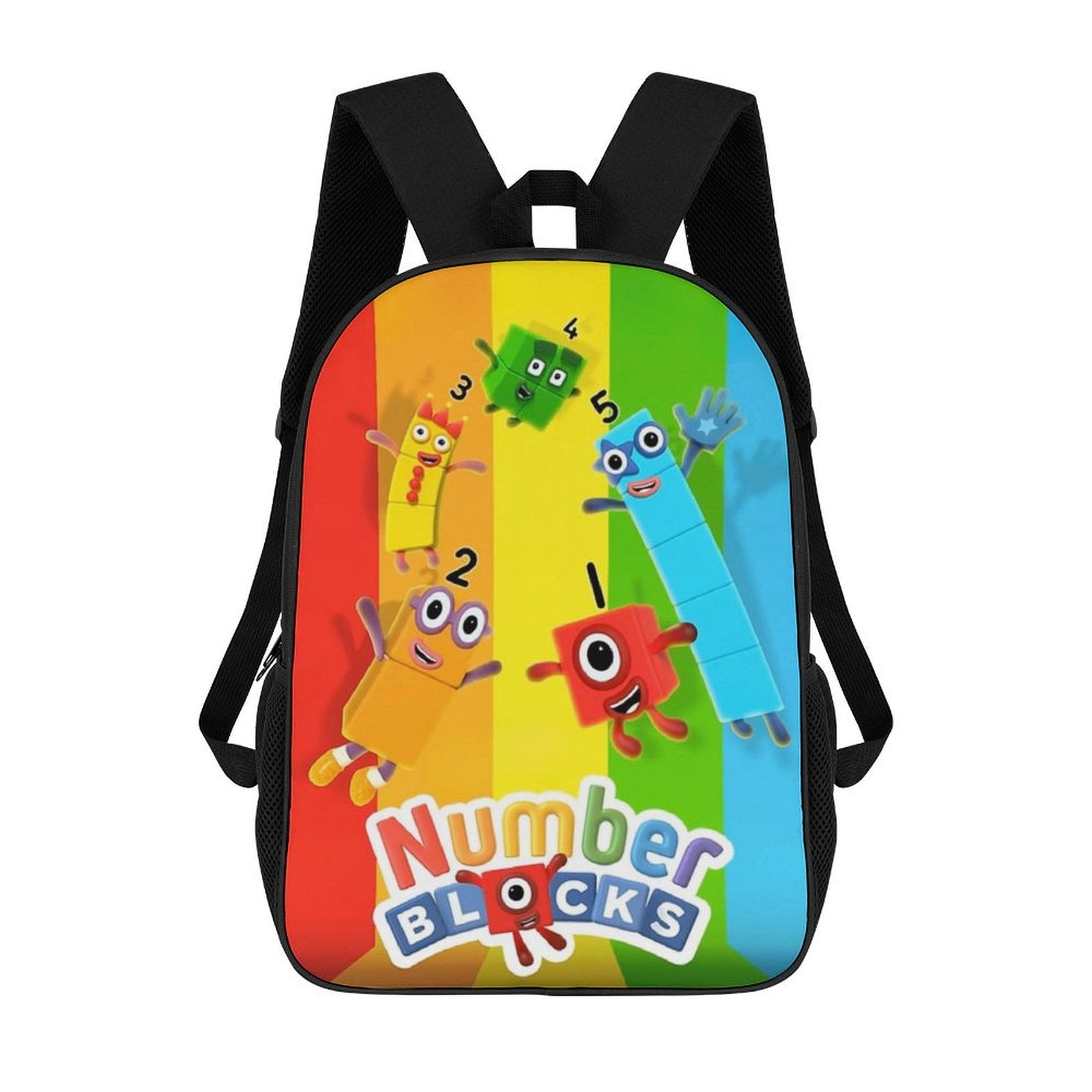 Numberblocks Backpack, 17 Inch Laptop Backpack, Water-Resistant BookBag ...