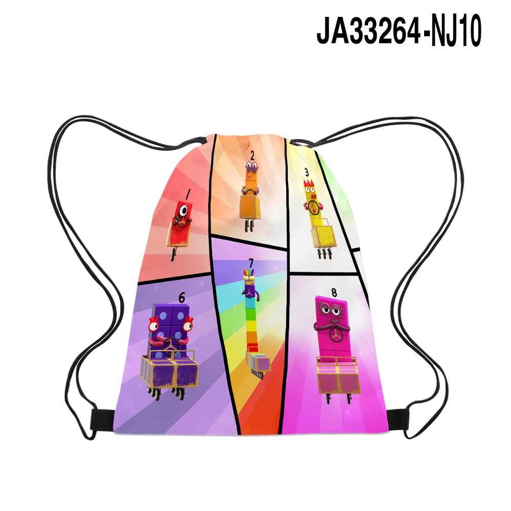 Numberblocks Backpack Drawstring Backpack Drawstring Pocket for Primary ...