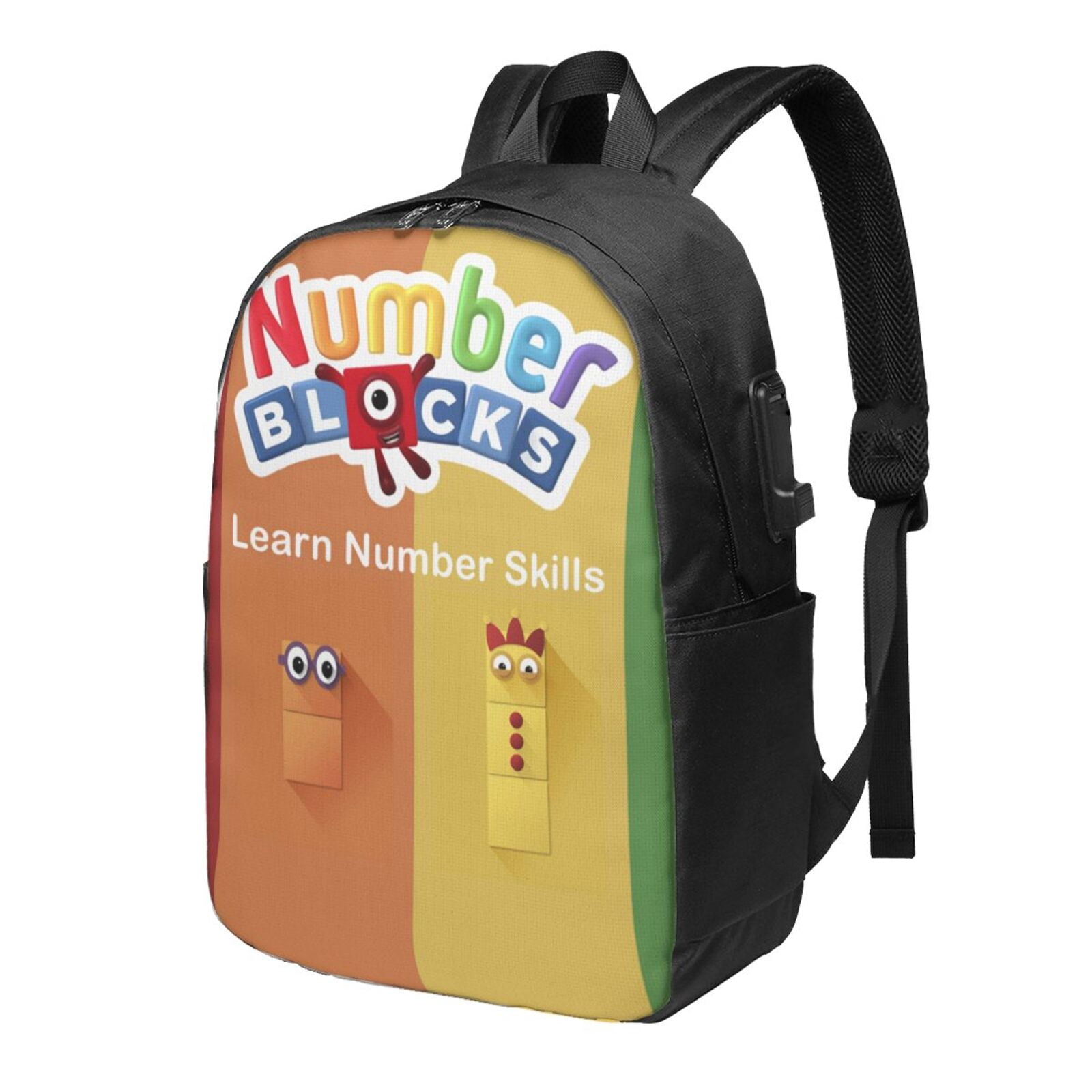 Numberblocks Backpacks 17 Inch Cartoon School Laptop Bag Bookbag with ...