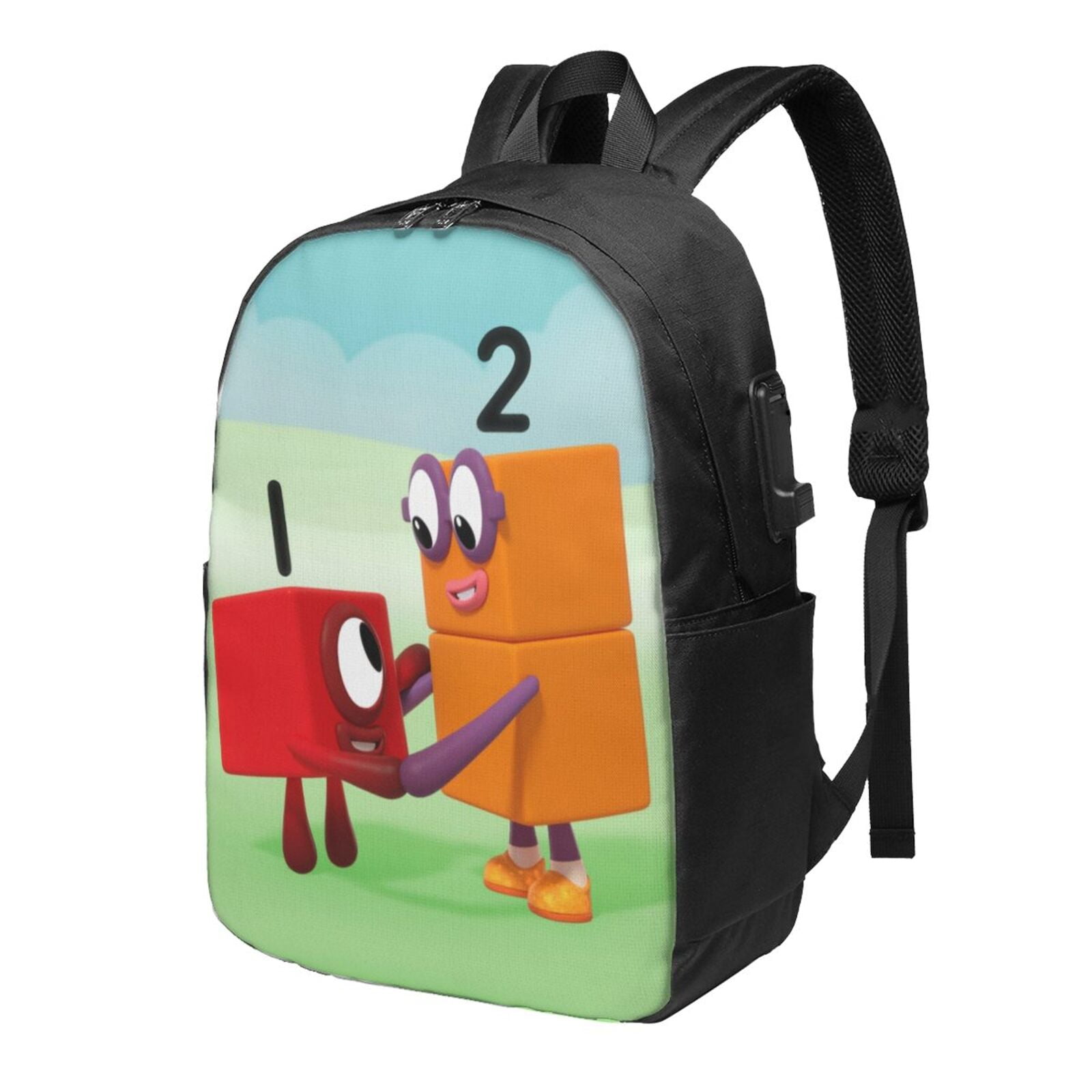 Numberblocks Backpacks 17 Inch Cartoon School Laptop Bag Bookbag with ...