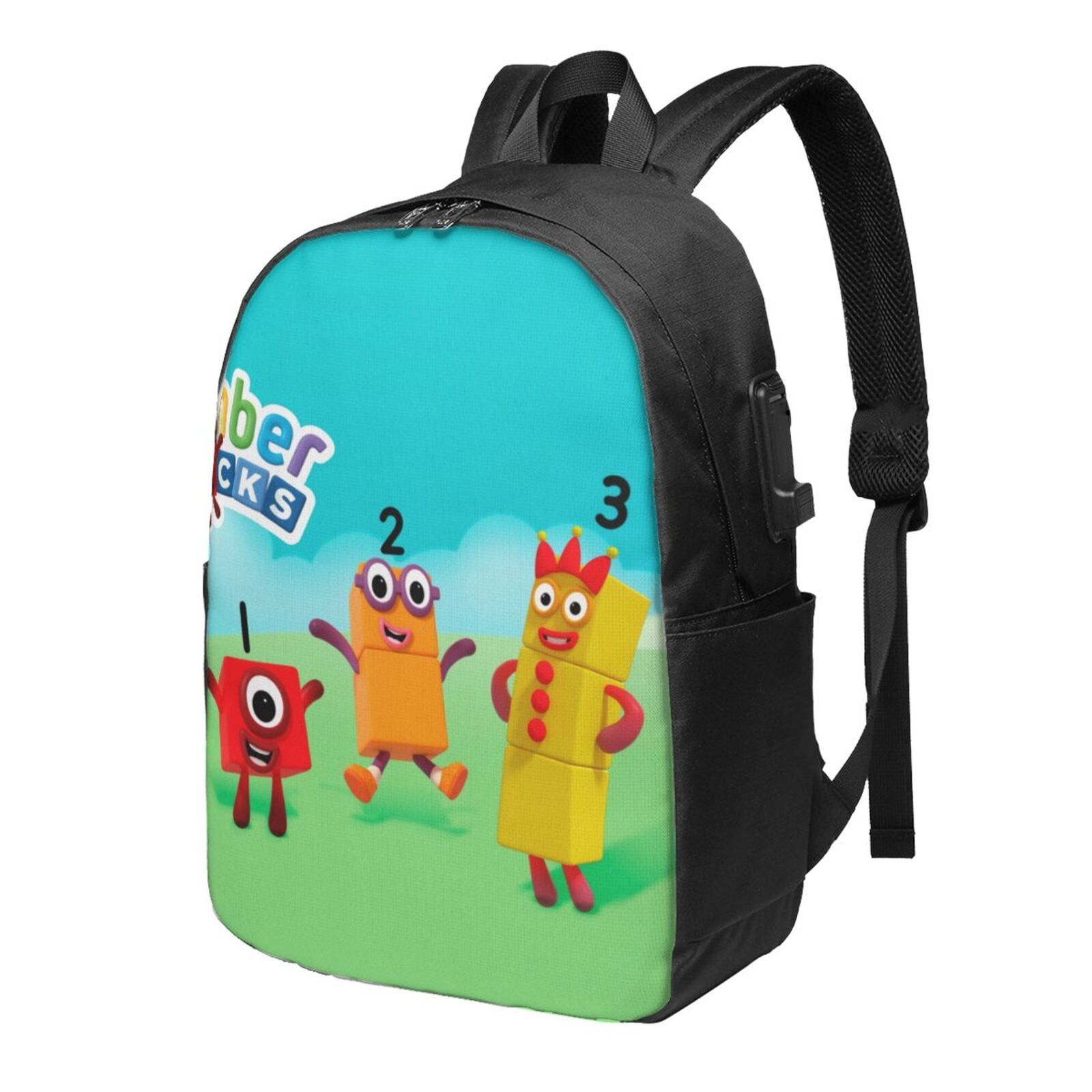 Numberblocks Backpacks 17 Inch Cartoon School Laptop Bag Bookbag with ...