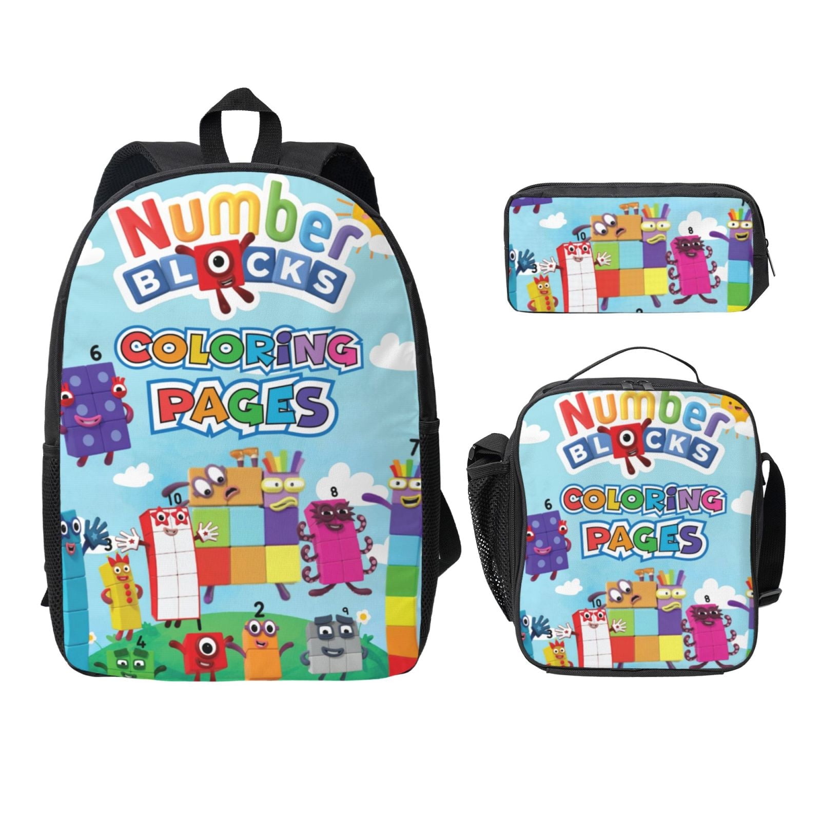 Numberblocks Backpacks Cartoon Print Leisure Sports Travel ...