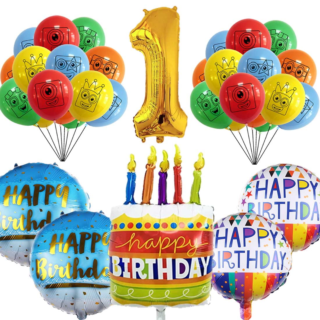 Numberblocks Balloons Party Supplies 1st Big Number Decorations Decor ...
